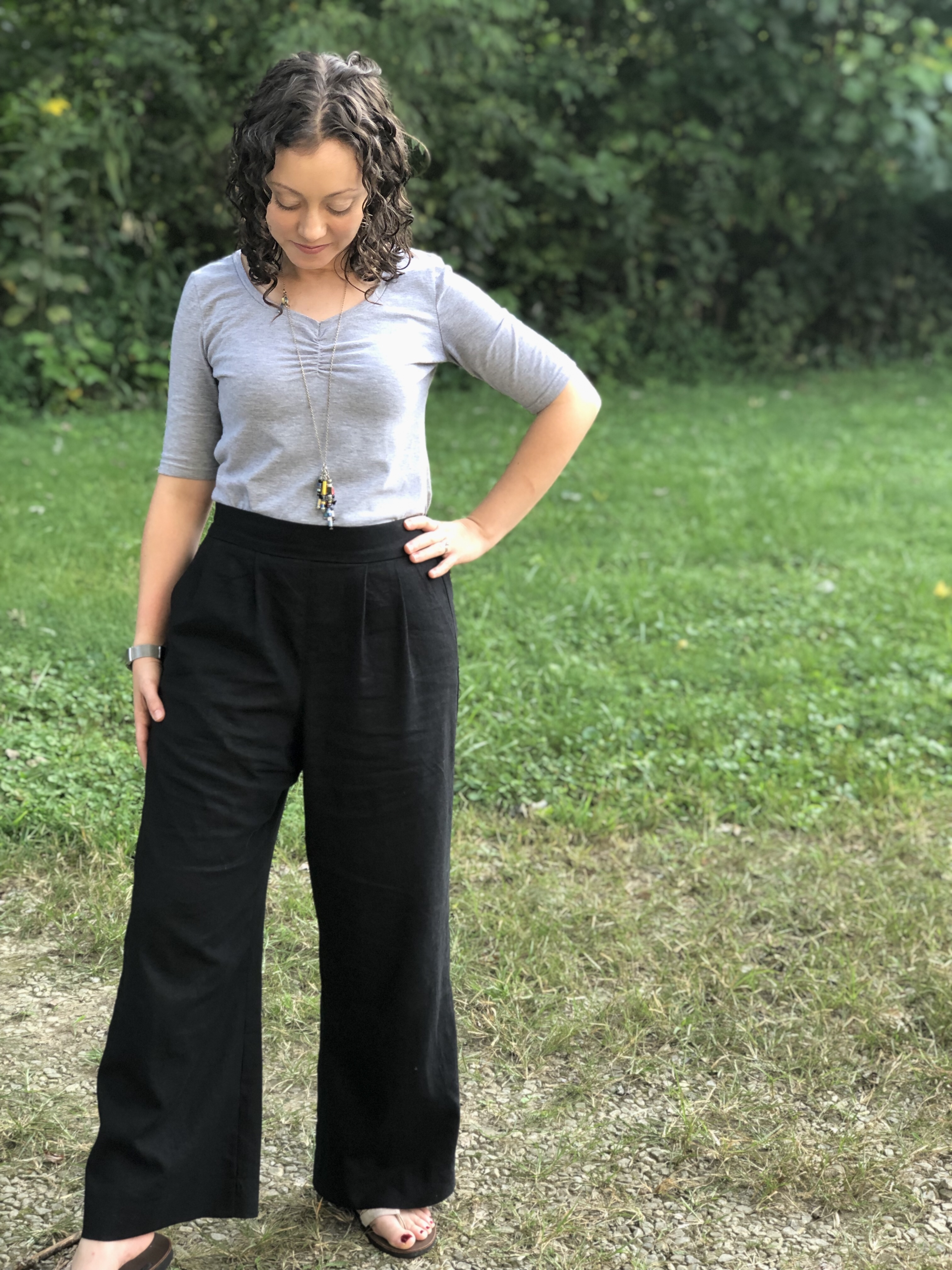 Minerva: Black Linen Rose Pants – oak blue designs
