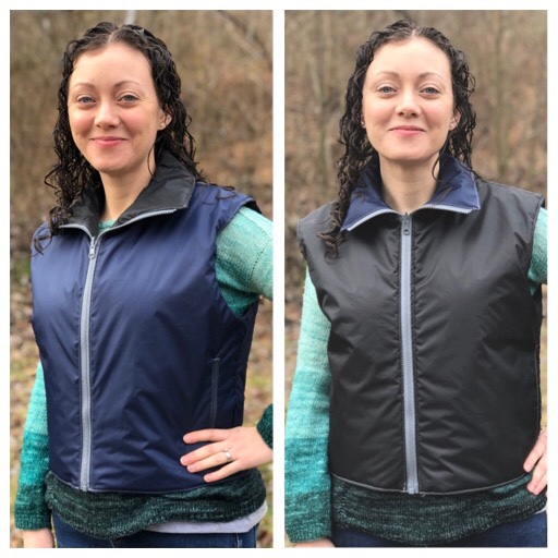 Minerva: Santiam Reversible Ripstop & Wool Vest – oak blue designs
